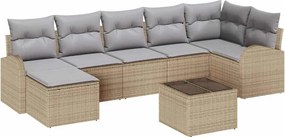 Set pohovek 8 ks Béžová polyratan 3354809