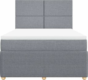Box spring postel s matrací světle šedá 140 x 200 cm textil 3294372