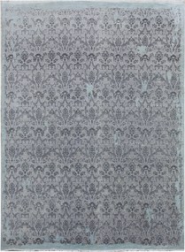Ručne viazaný kusový koberec Diamond DC-M 5 Light grey / aqua, 365x550, modrá, chodba / predsieň, Diamond Carpets India