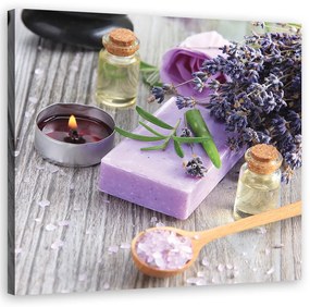 Obraz na plátně, Zen Spa Purple Soap - 60x60 cm