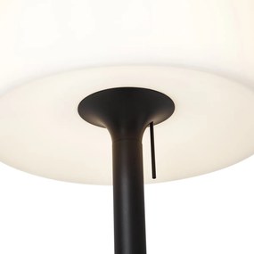 Moderní venkovní stojací lampa černá s bílým stínidlem IP44 - Mississippi