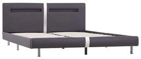 Petromila Rám postele s LED světlem šedý umělá kůže 180 x 200 cm