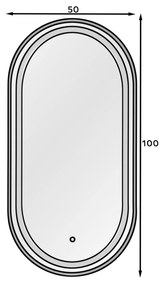 Eltap Zrcadlo Micedi L s LED osvětlením 50x100 cm, zlaté