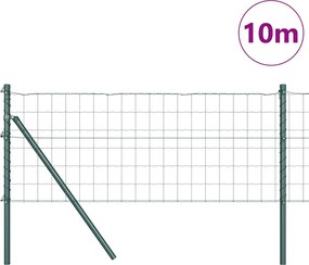 Euro plotové kotvení 10 x 0,4 m Ocel potažená PVC Zelená 3350295