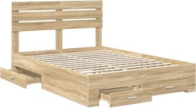 Rám postele s čelo Sonoma dub 150 x 200 cm Kompozitní dřevo 3411631