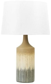 Keramická stolní lampa béžová/ šedá CALVAS Beliani