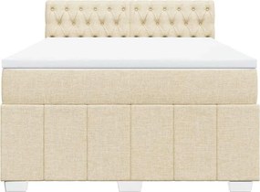 Box spring postel s matrací krémová 140x190 cm textil 3289375