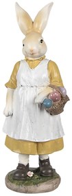 Dekorace králičí mamka v bílé zástěře s vajíčky - 14*11*38 cm