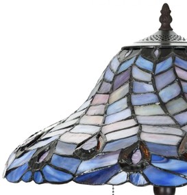 Stolní lampa Tiffany Debora modro fialová – 40x60 cm