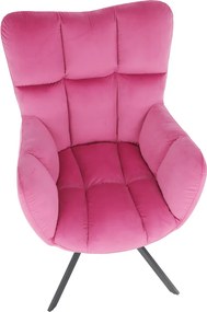Designové otočné křeslo, růžová Velvet látka / černá, KOMODO
