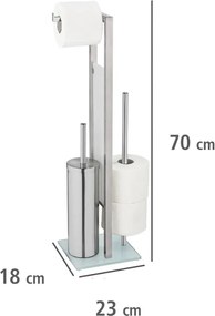 Stojan na toaletní papír, WC kartáč a držák na toaletní papír, 3v1, nerez, WENKO