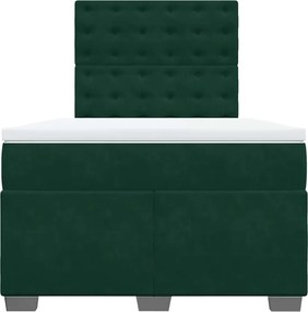 Box spring postel s matrací tmavě zelená 120 x 200 cm samet 3293197