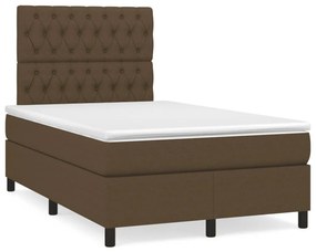 Box spring postel s matrací tmavě hnědá 120x190 cm textil 3269905