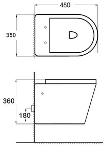 Závěsný set GEBERIT Duofix Basic+ WC RICO Rimless 48 x 35 cm + pomalu padající deska Slim, bílá, 3372XX00+39040100