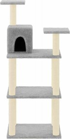 Škrabadlo pro kočky se sisalovými sloupky světle šedé 118,5 cm 171428