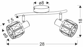 Bodové svítidlo DUBAI 2xE14/40W/230V černá/zlatá