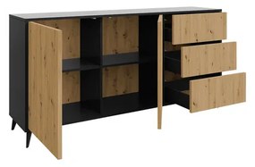 Sestava nábytku do obývacího pokoje Oksawi I, Barva dřeva: dub artisan / černý