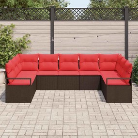 Set pohovek 7 ks Hnědá polyratan 3346534