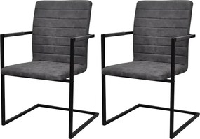 vidaXL Konzolové jídelní židle 2 ks šedé umělá kůže [242286]