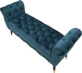 Lavice Paris 120 cm samet tyrkysová/zlatá