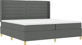 Postel s boxspringem s matrací Tmavě šedá 200 x 200 cm textil 3341792