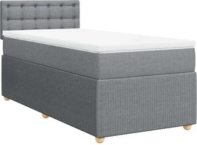 Box spring postel s matrací světle šedý 100 x 200 cm textil 3287381
