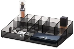 Matně černý koupelnový organizér na kosmetiku z recyklovaného plastu Cosmetic Station – iDesign