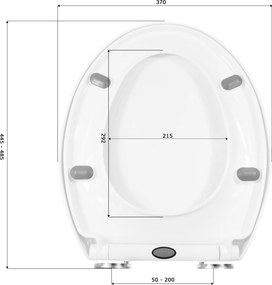 Gamma Trigo D3, toaletní WC sedátko 445(485)x370mm z polypropylenu s pomalým zavíráním, bílá, GMA-D3