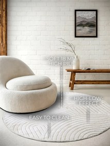ELLE Decoration, Kusový koberec New York 106203 White kruh, 200x200 (průměr) kruh, bílá, chodba / předsíň