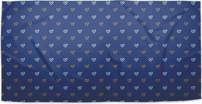 Sablio Ručník Srdíčka na modré - 70x140 cm