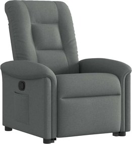Zvedací polohovací křeslo tmavě šedé textil 3303255