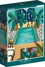 PIECES  PEACE Puzzle Blue Riad, Maroko / 1000 dílků / 47,8 x 69 cm
