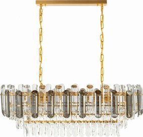 Luxusní křišťálová lustrová lampa Luxury Gold Grey WSC023