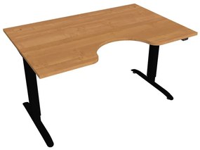 Hobis Motion Elektr. nastavitelný stůl 140x90 - HOBIS ERGO MOTION MSE 2 1400 Dekor stolové desky: olše, Barva kovové podnože: černá