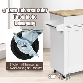 Costway Kuchyňský vozík rolovací kuchyňský ostrůvek kuchyňská