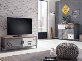 furniture-nabytek.cz - Masivní TV stolek Pinetown z mangového dřeva, lakovaný, vícebarevný