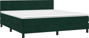 Box spring postel s matrací tmavě zelená 180x200 cm samet 3141380