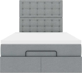 Osmanský rám postele s matrací světle šedá 120x190 cm textil 3313306