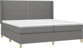 Box spring postel s matrací tmavě šedá 200x200 cm textil 3131938