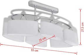 Stropní svítidlo s oválnými skleněnými stínítky, na 6 žárovek E14 240989