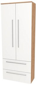 Mereo Bino, koupelnová skříňka vysoká 163 cm, dvojitá, Multidecor, Light Select Walnut CN699LSW1