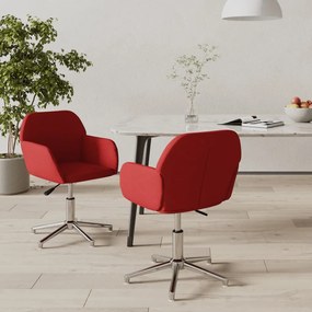 vidaXL Otočné jídelní židle 2 ks textil [3103031] Barva: vínová červená