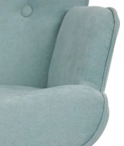 Houpací křeslo světle modré dřevěné nohy masiv AK-371 BLUE2