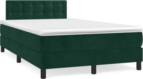Box spring postel s matrací tmavě zelená 120 x 200 cm samet 3141536