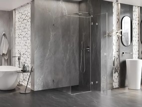 Mexen Lunar T, výklopný sprchový kout pravý 120 x 120 cm, 8mm čiré sklo, ocelový profil, 834T-120-120-97-00-P