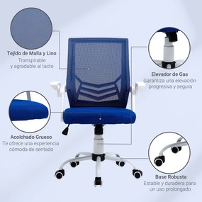 Ergonomická kancelářská židle Vinsetto - otáčecí kancelářská židle s nastavitelnou výškou, zdvihacími opěrkami a bederní podporou, pro teenagery a do…