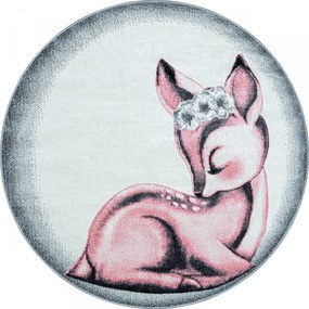 Ayyildiz koberce Dětský kusový koberec Bambi 850 pink kruh ROZMĚR: 160x160 (průměr) kruh