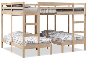 Rám trojité patrové postele 160x200/80x160 cm masivní borovice 3308580