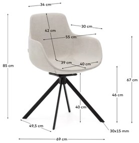 Béžová čalouněná otočná konferenční židle Kave Home Tissiana II.