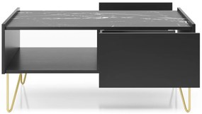 PSK Konferenční stolek HOPE, Černá/Marmur Black Royal 97 cm